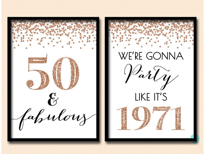 50th Birthday Fifty Fabulous Signs Happy 50th Birthday | Etsy