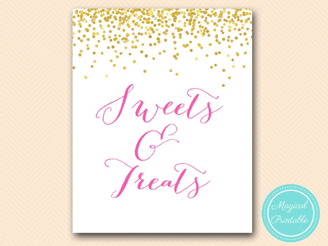 Sweets and Treats Sign, Wedding Signs, Wedding Signage, Wedding Sign ...