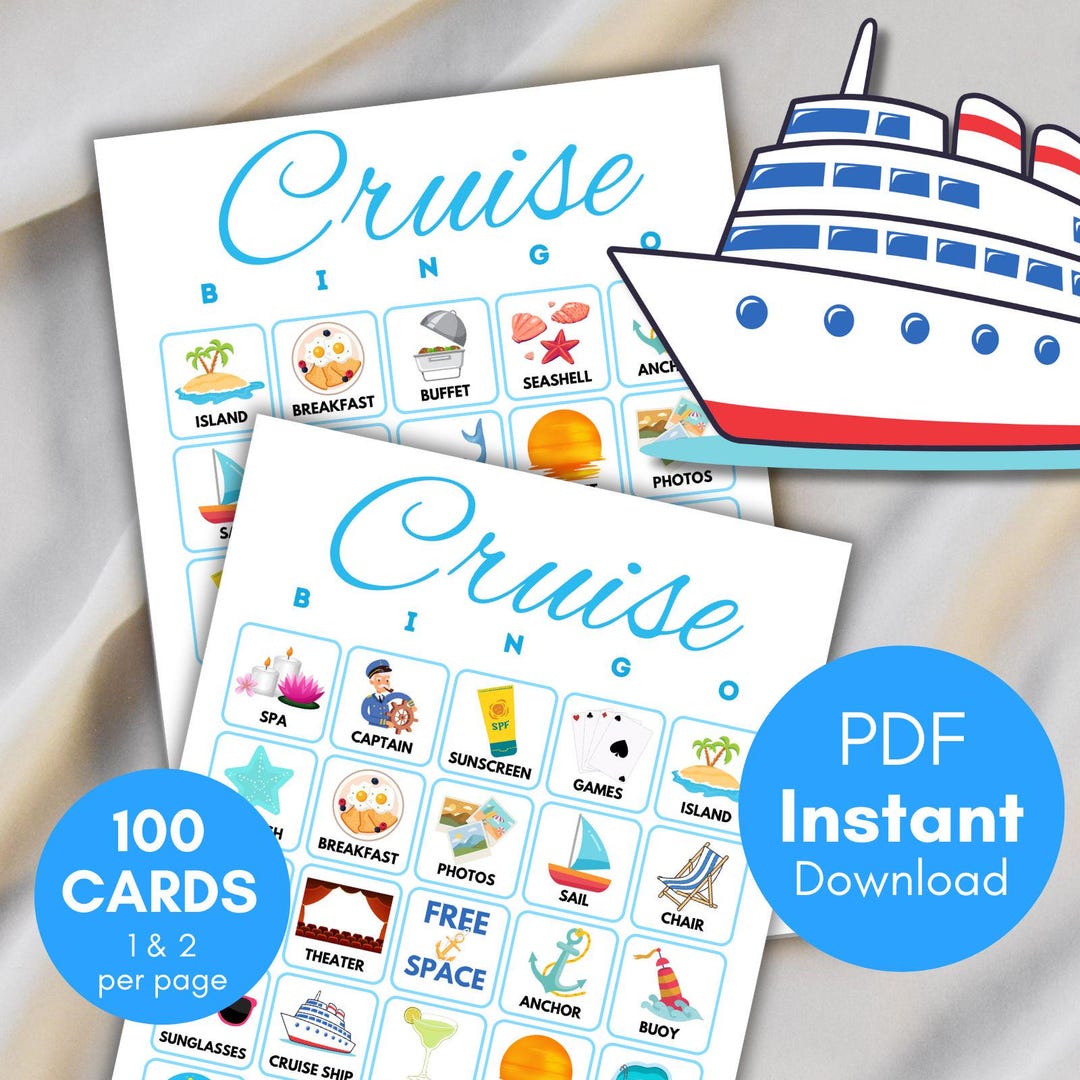 Cruise Bingo Cards, Printable Cruise Party Bingo, Cruise Ship Bingo ...