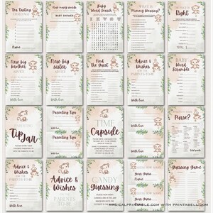 Monkey Baby Shower Games Bundle, Monkey Baby Shower, Baby Monkey Themed ...