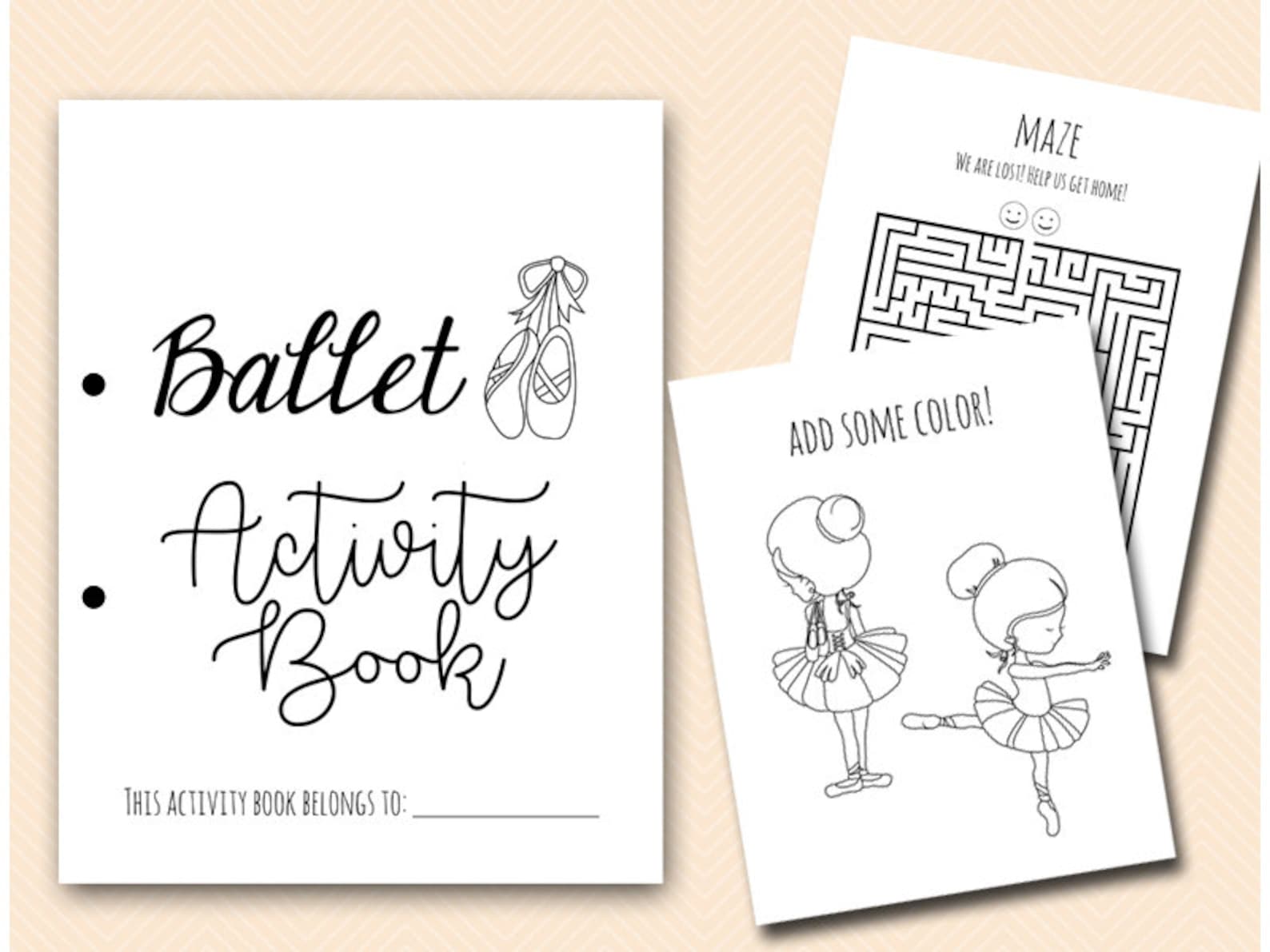 Ballet Coloring and Activities Book Pages Instant Download - Etsy