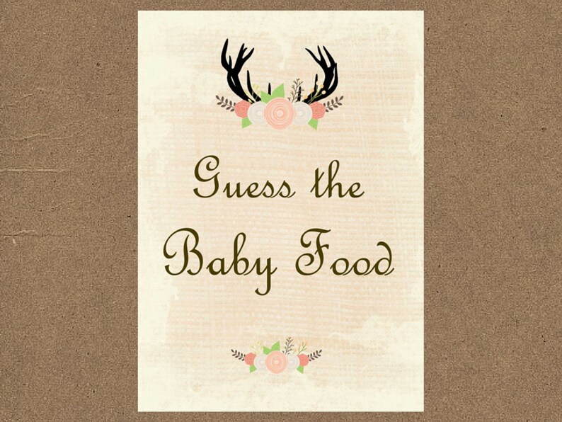 Baby Food Game Baby Food Jar Labels Sign Guess the Baby - Etsy
