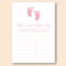 Pink Baby Feet Baby Shower Games Package, Instant Download, How Many ...