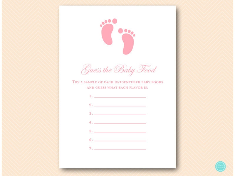 Pink Baby Feet Baby Shower Games Package Instant Download - Etsy