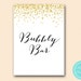 Bubbly Sign Instant Download, Cocktail Sign, Wedding Sign, Faux Gold ...