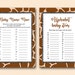Giraffe Baby Shower Game Printable, Game Package, Instant Download ...