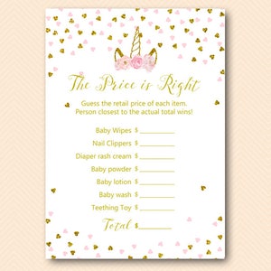 Unicorn Baby Shower Games Package, Unicorn Themed Baby Shower, Who ...