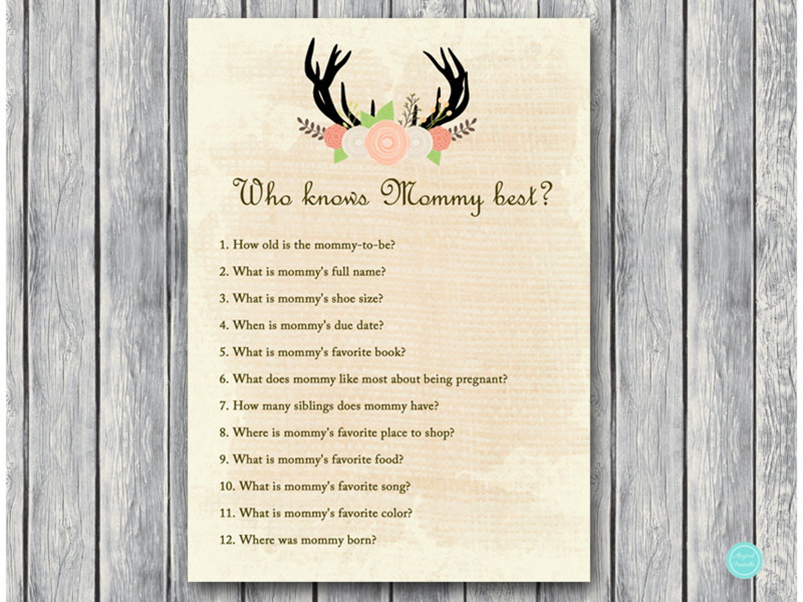 Who Knows Mommy Best How Well Do You Know Mommy Rustic - Etsy