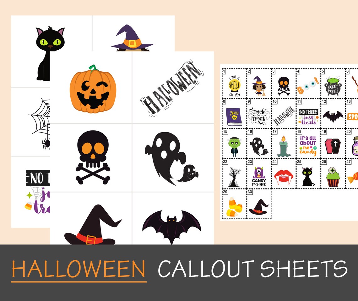 100 Halloween Bingo Cards Printable Halloween Bingo - Etsy