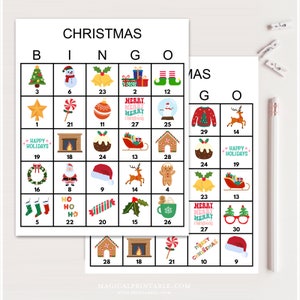 100x Christmas Bingo Cards, Printable Christmas Bingo, Christmas Party Game, Fun Christmas Games ...