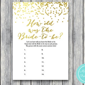 How Old Was the Bride, Guess the Age of the Bride, Photo Game, Gold ...