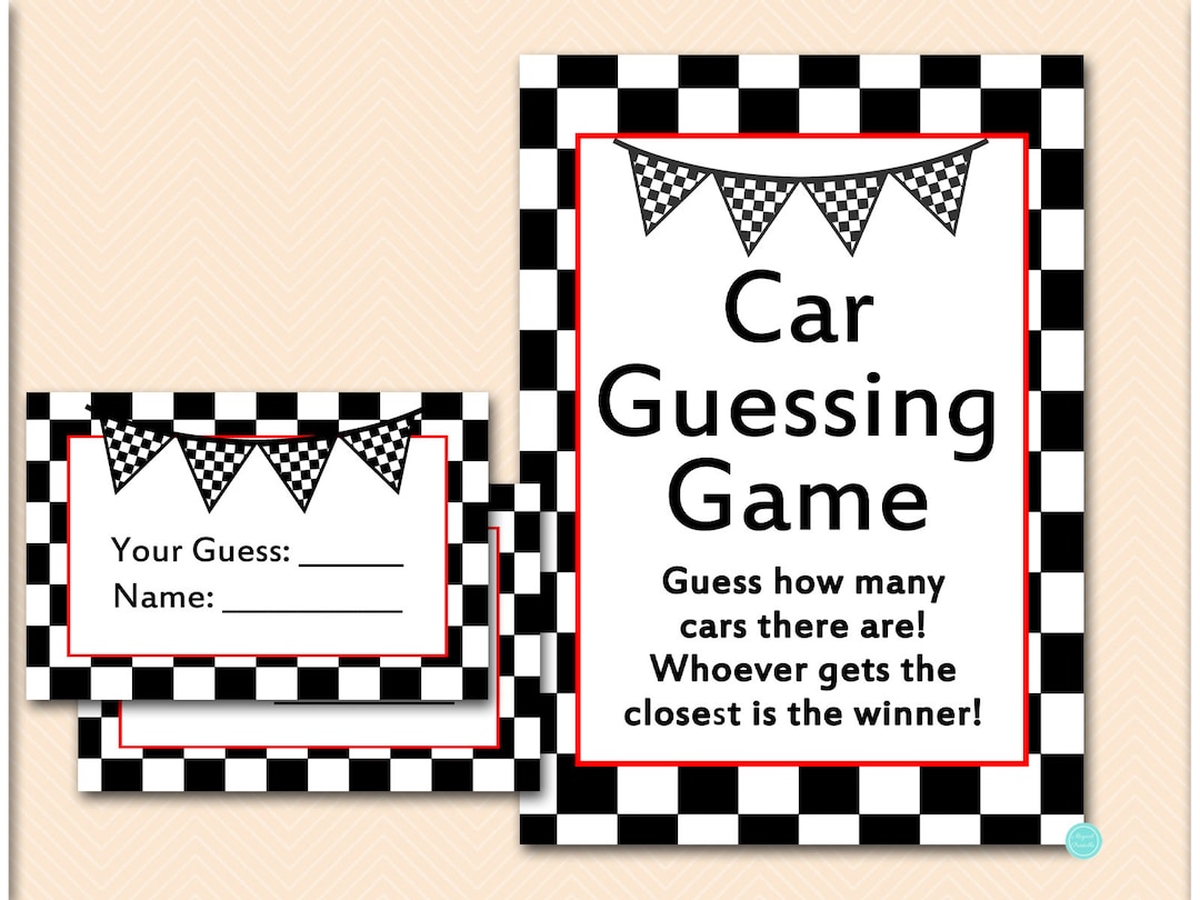 Racing Car Party Games, Guess How Many Cars There Are Game, Racing Baby ...