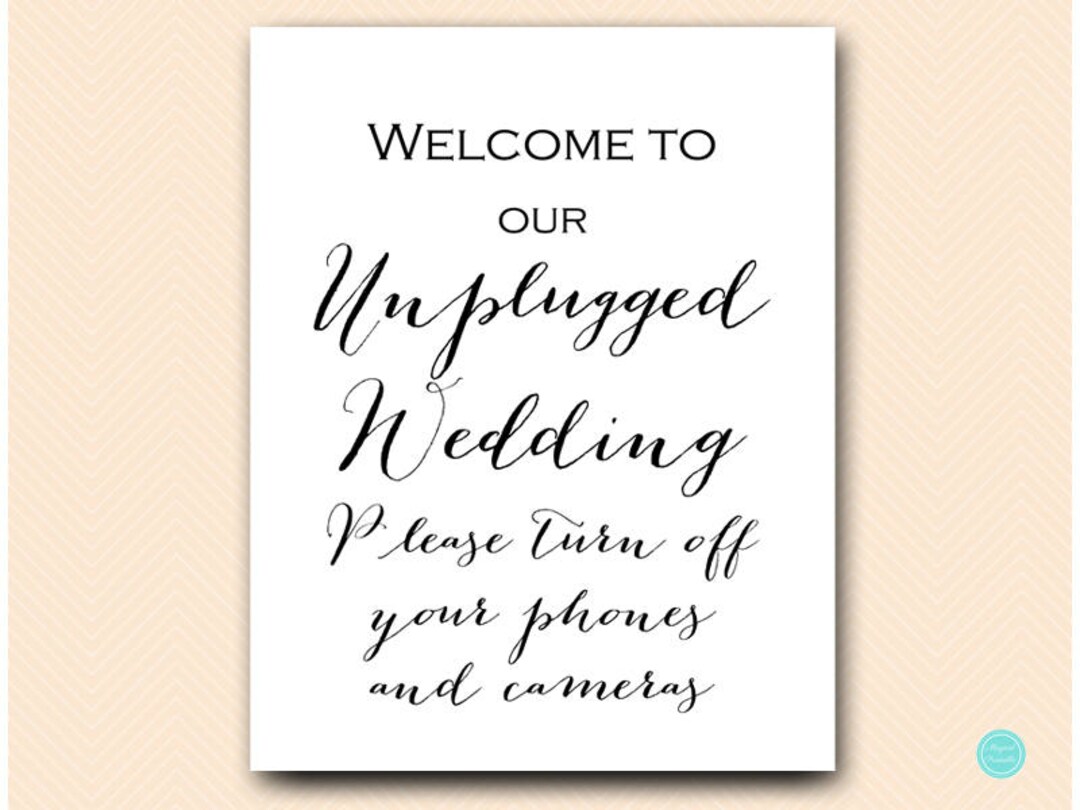 Unplugged Wedding Sign, Wedding Sign, Date Jar Signage, Instant ...