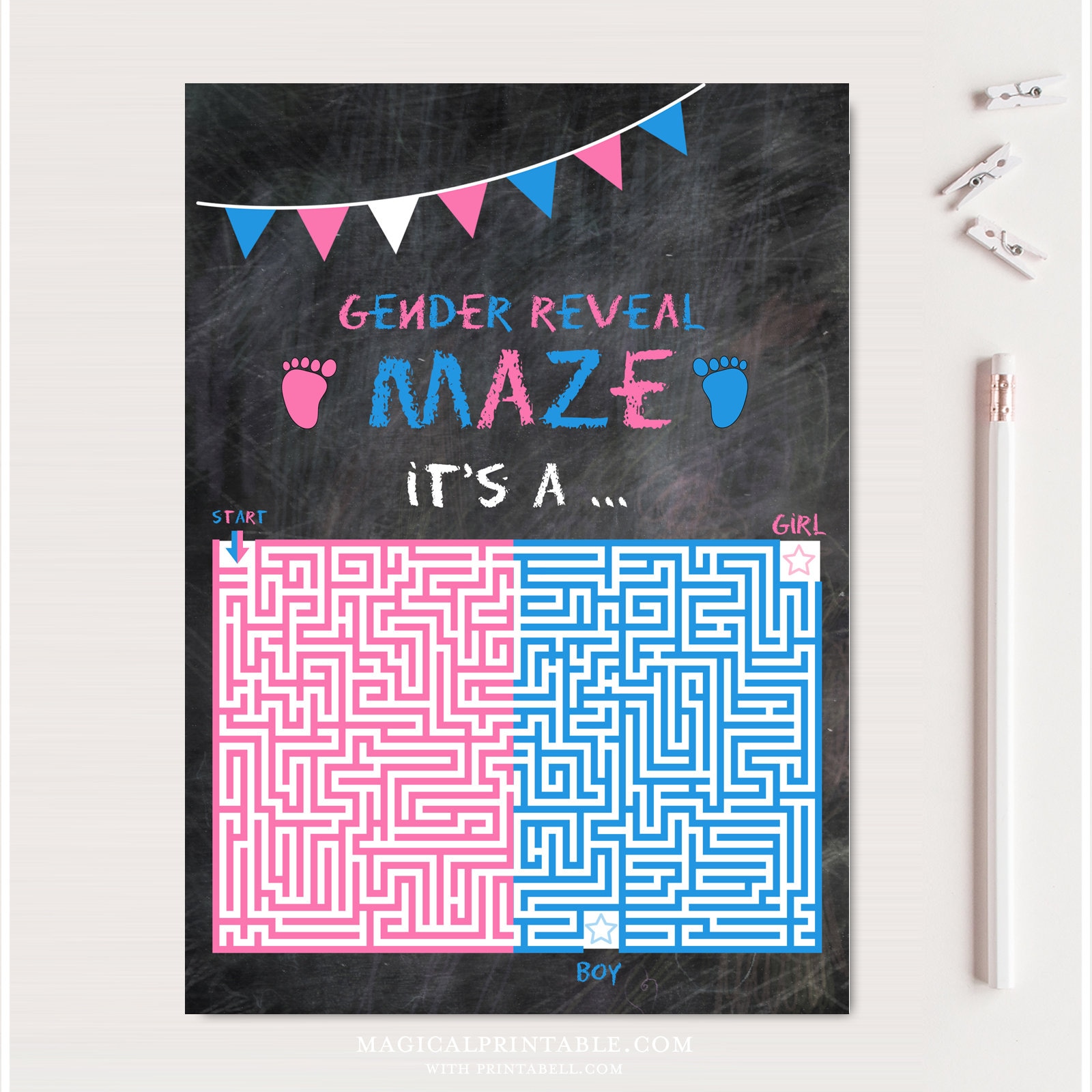 Gender Reveal Maze Maze Boy or Girl Gender Reveal Game Pink - Etsy Canada