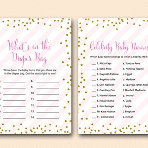 Pink and Gold Baby Shower Game Printable, Princess Baby Shower Game ...