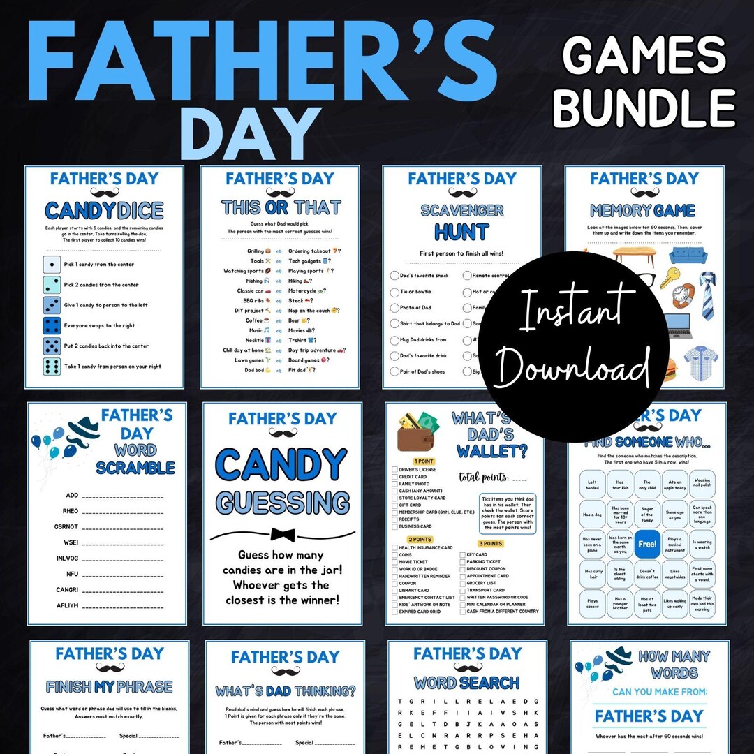Father's Day Games, 20 Father's Day Activities, Father's Day Family ...