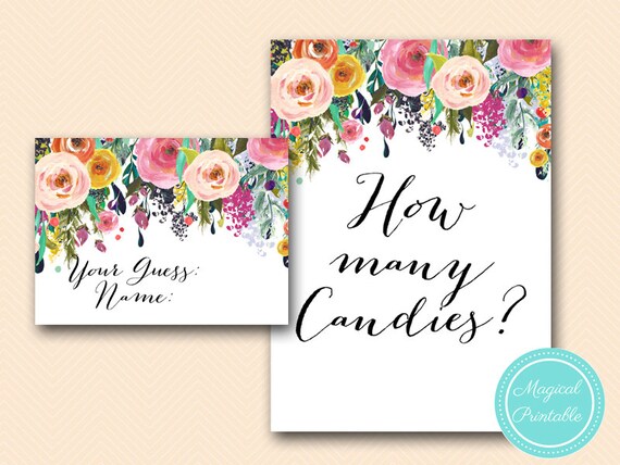 How Many Candies Are In The Jar How Many Baby Shower Game Bridal Shower Games Fun Chic 