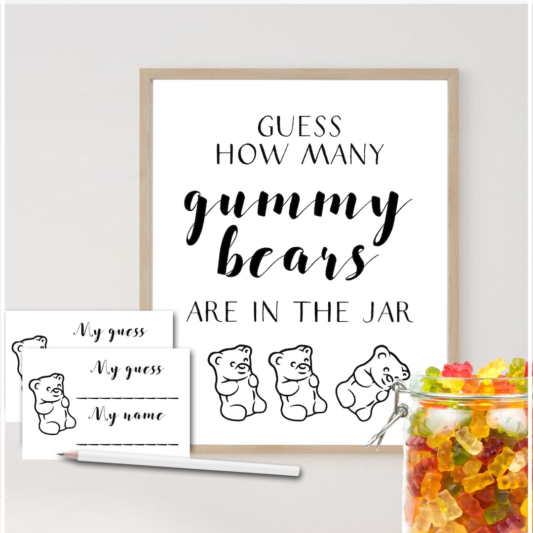 How Many Gummy Bears Are in the Jar, Guess How Many in the Jar Game ...