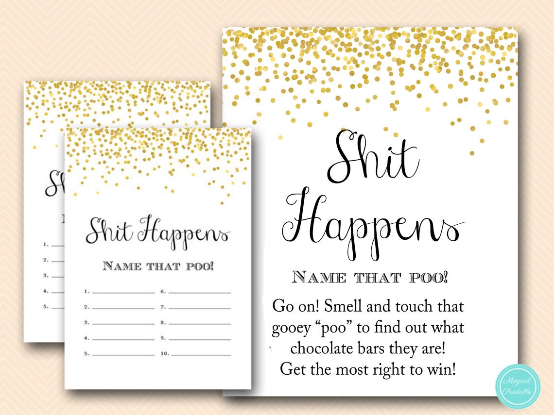 Shit Happens Baby Shower Game, Sweet Mess, Guess the Sweet Mess, Name ...