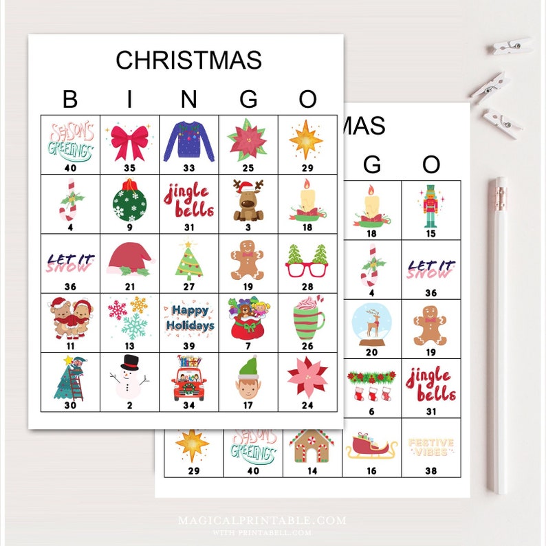 100x Christmas Bingo Cards Printable Christmas Bingo | Etsy