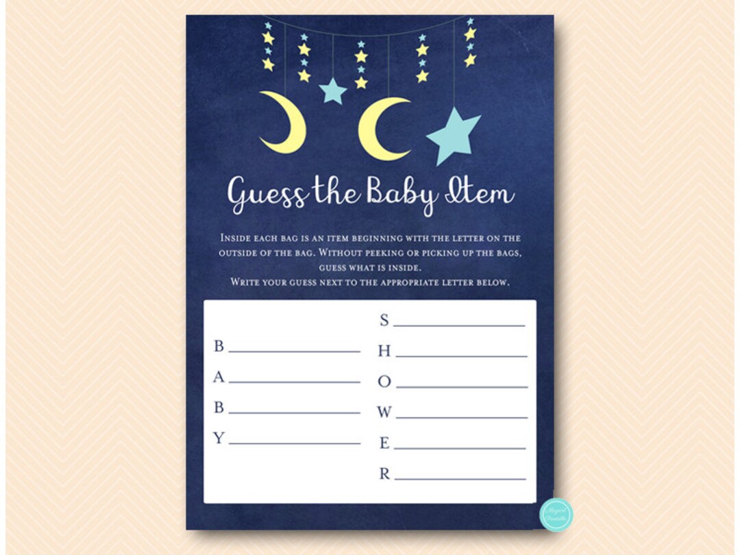Guess the Baby Item Game, Whats in the Bag, Baby Scrabble Game ...