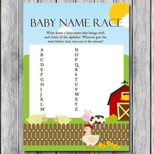 Farm Animals Baby Shower Games Printables, Gender Neutral, Farm Baby ...