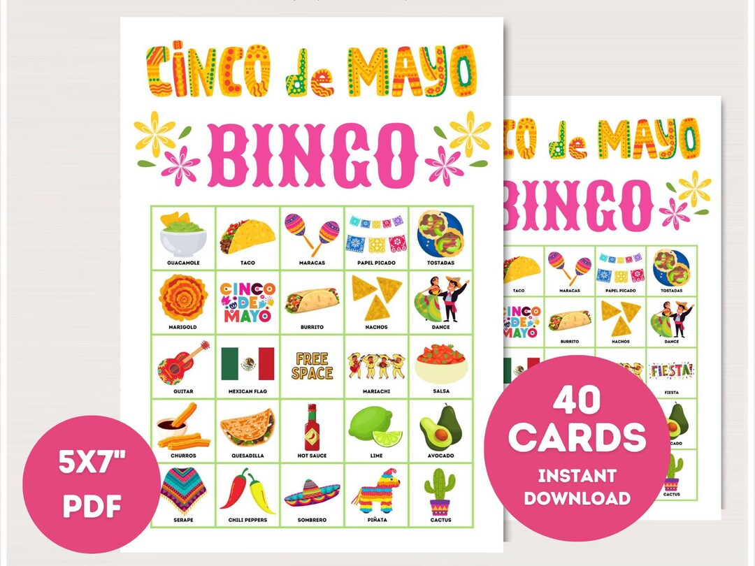 Cinco De Mayo Bingo, Fiesta Bingo Cards, Printable Fiesta Bingo, Fiesta ...