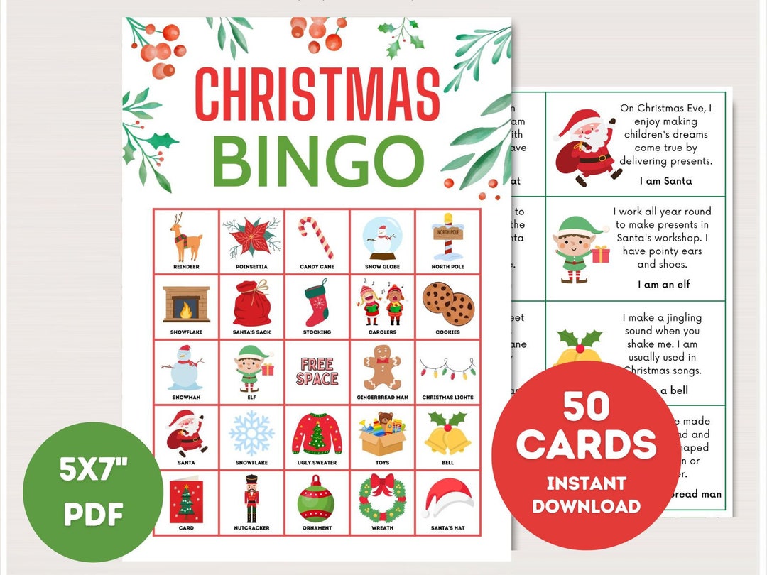 Christmas Bingo Cards, Printable Christmas Bingo, Christmas Party Game ...