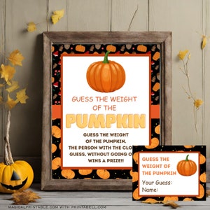 Guess the Weight of the Pumpkin, Halloween and Thanksgiving Guessing ...