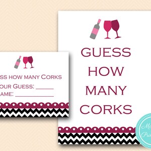 How Many Corks, Guess How Many Corks in the Jar, Wine Theme, Recipe ...