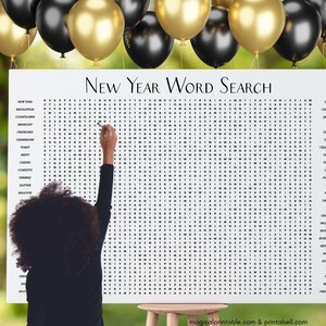 Giant New Year Word Search, New Year Game, Printable New Year Eve Game ...