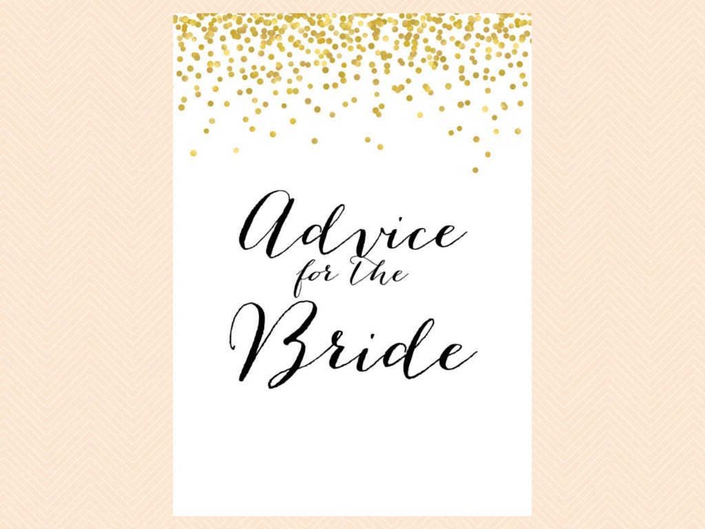 Advice for the Bride to Be Advice Cards for Bridal Shower | Etsy