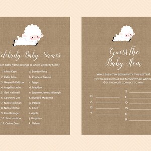 Lamb Baby Shower Games Package, Instant Download, Dont Say Baby, How ...
