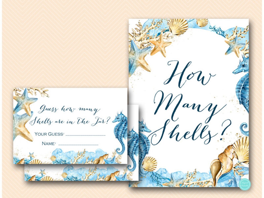 How Many Shells in Jar, Guess How Many Shells, How Many Seashell Game ...