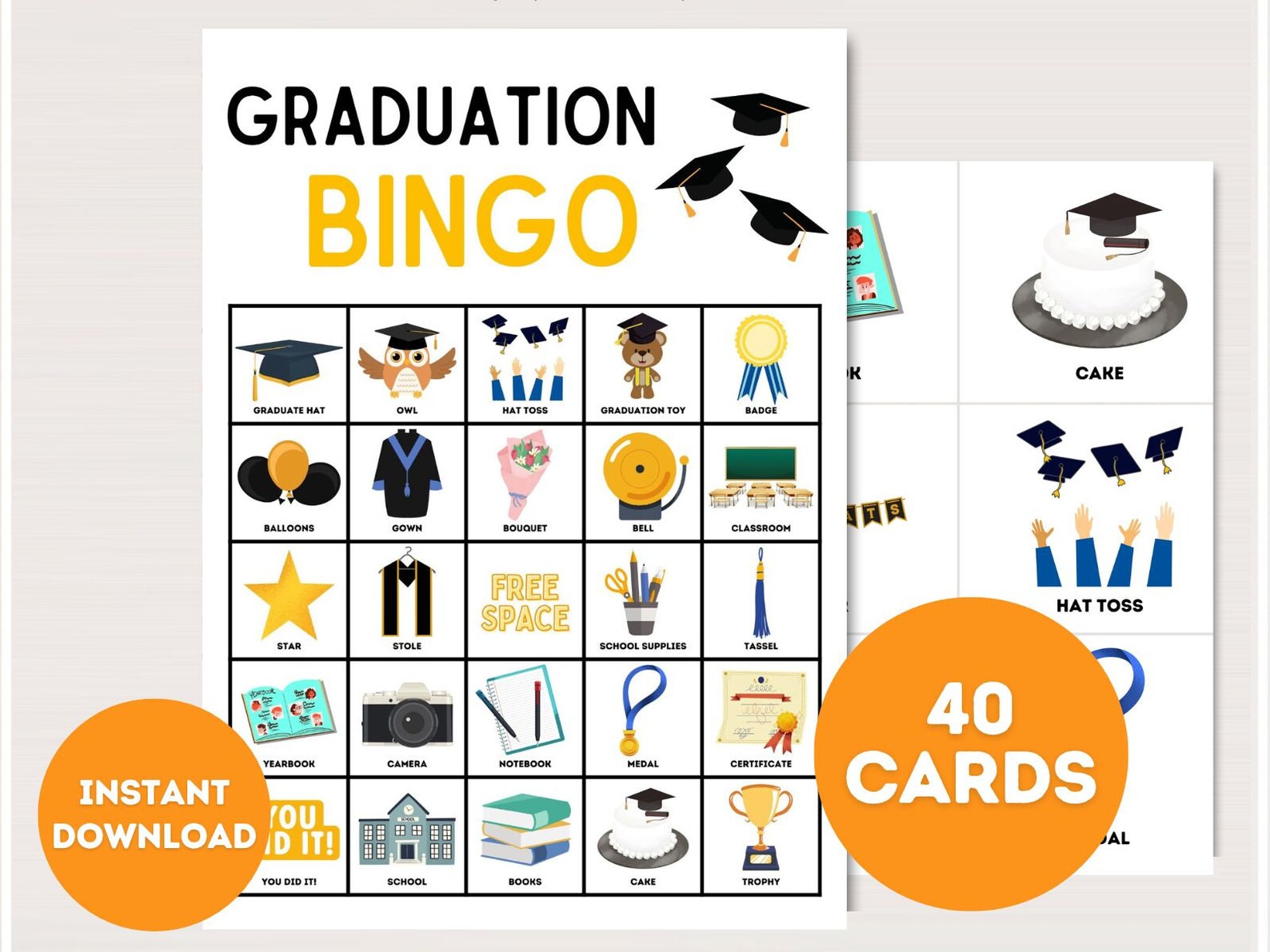 Graduation Bingo Cards, Printable Graduation Bingo, Download Graduation ...