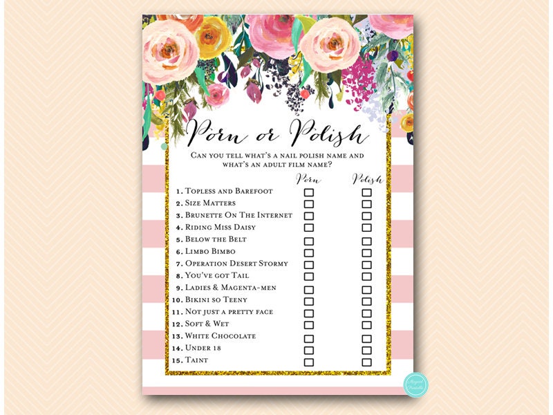 Pink Chic Bridal Shower Games Pink and Floral Bridal Shower | Etsy