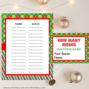 Christmas Kisses Guessing Game Printable, How Many Chocolate Kisses ...
