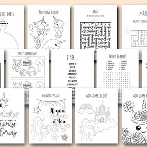 Unicorn Coloring and Activities Book Pages, Instant Download File, Kids ...
