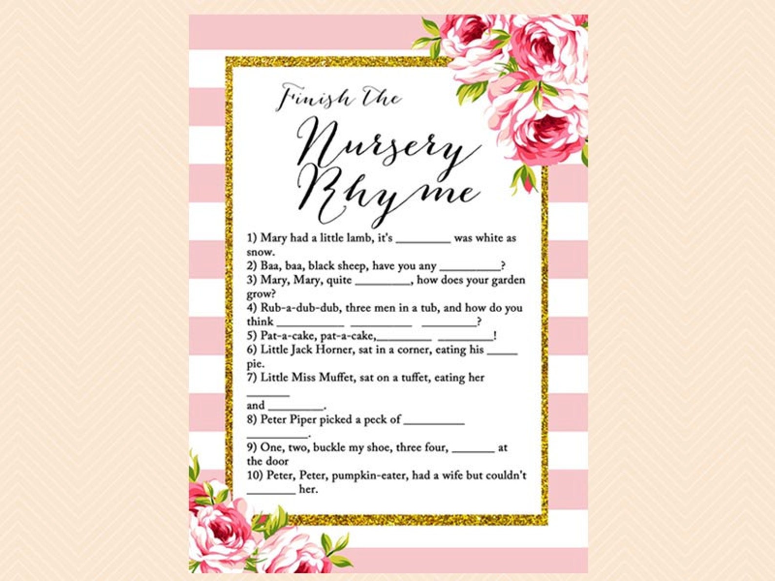 Nursery Rhyme Quiz, Nursery Rhyme Game, Finish the Nursery Rhyme Game ...