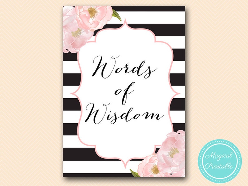 Words of wisdom cards and sign advice cards Painted Floral | Etsy