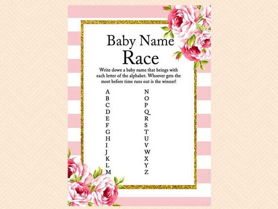 baby name race, alphabet baby name game, girl name game, write names ...