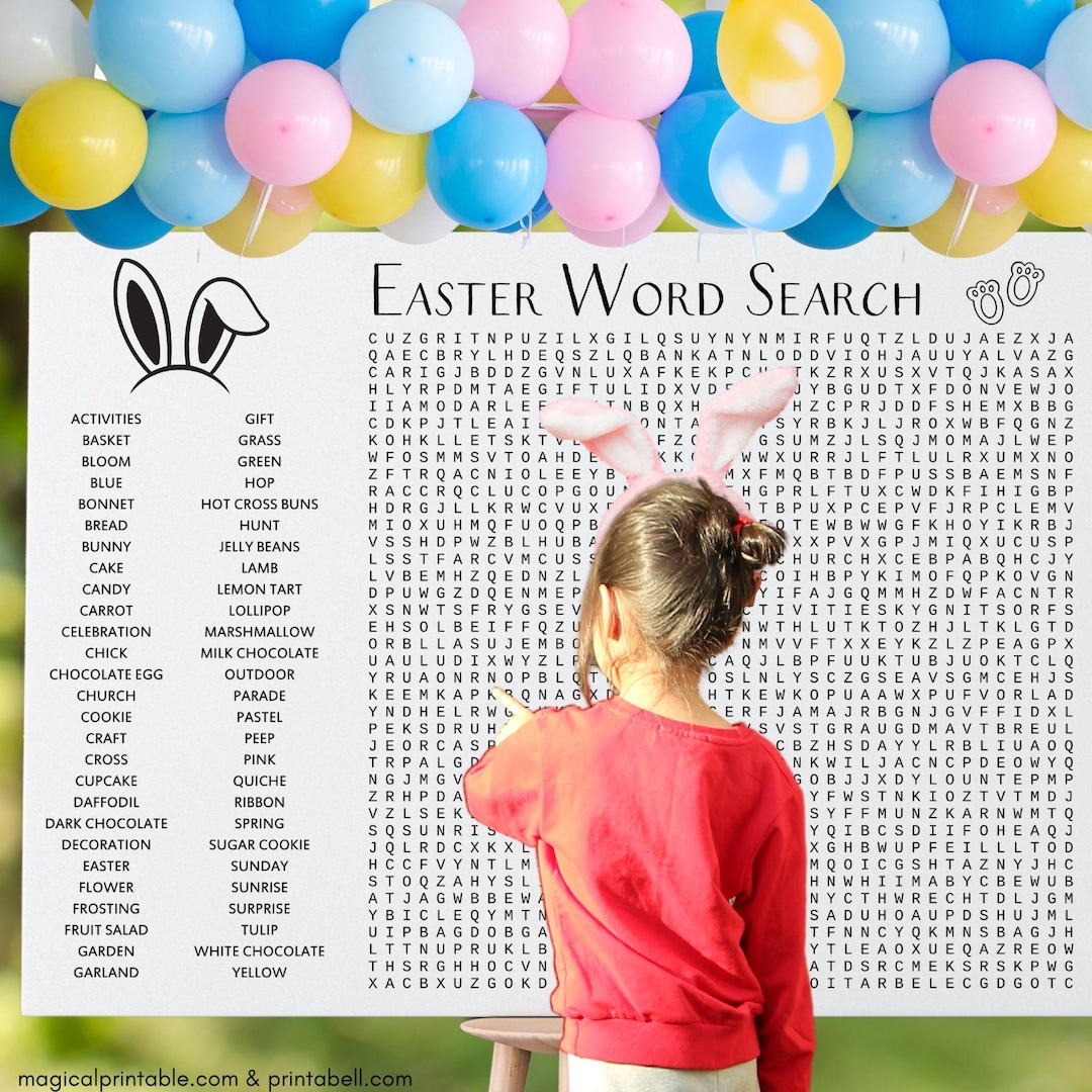 Giant Easter Word Search, Printable Easter Word Search Game, 36x48 ...