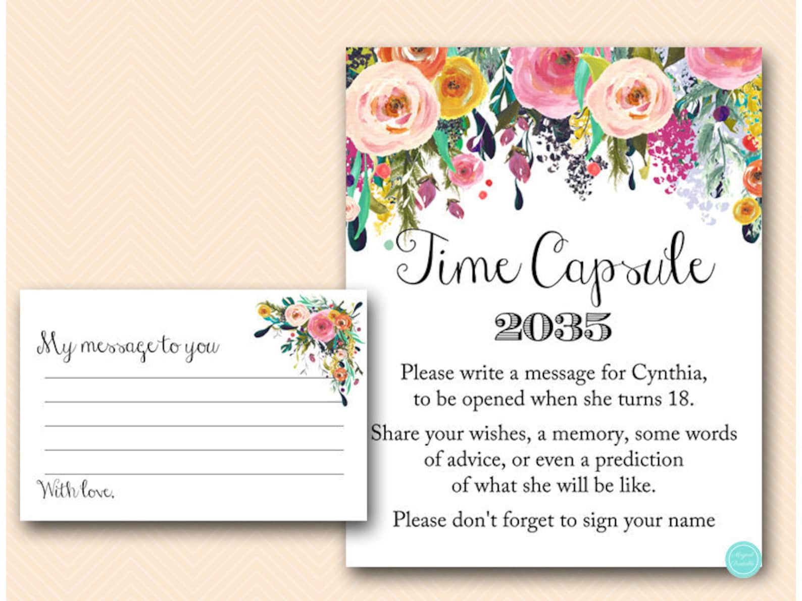 Time Capsule Baby Shower Time Capsule Sign Printable Baby - Etsy