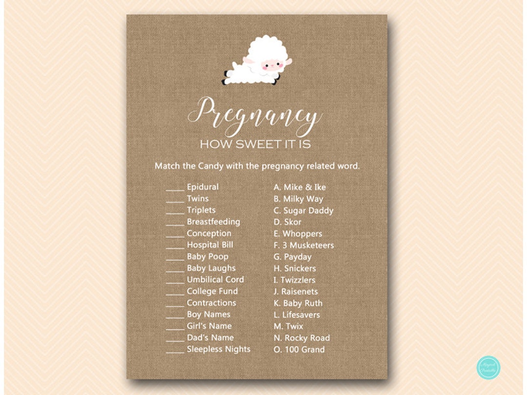 Lamb Baby Shower Games, How Sweet It Is, Baby Shower Candy Game, Baby ...
