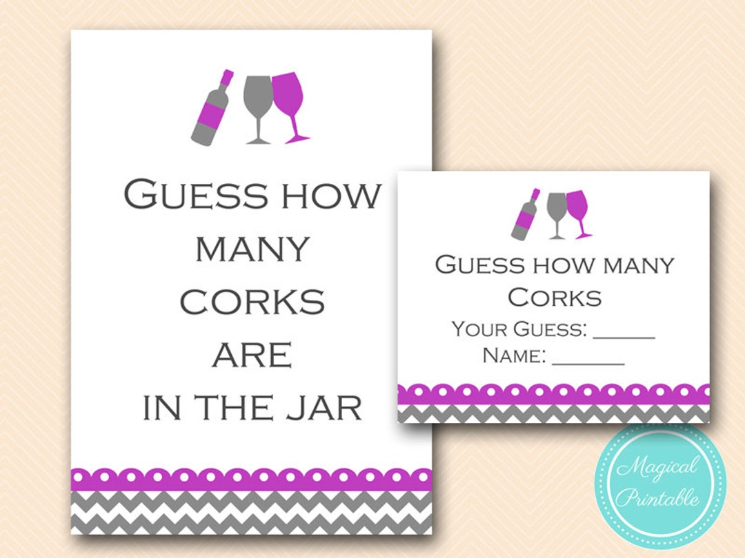 How Many Corks, Guess How Many Corks in the Jar, Wine Theme, Recipe ...