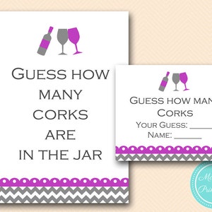 How Many Corks, Guess How Many Corks in the Jar, Wine Theme, Recipe ...