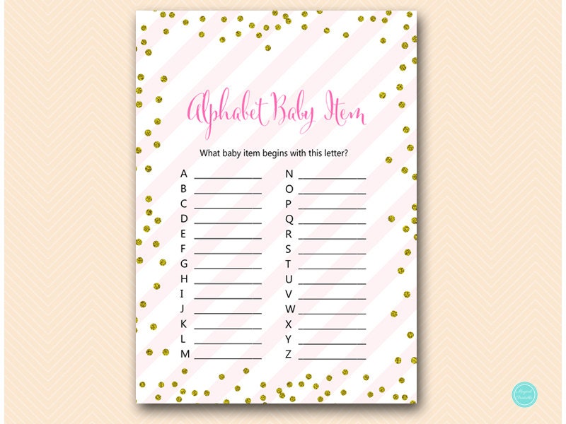 Pink and Gold Baby Shower Game Printable Princess Baby Shower | Etsy