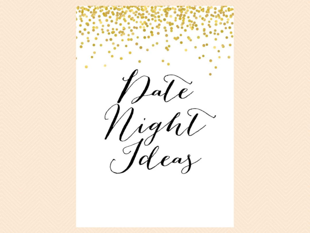 Date Night Idea, Date Night Cards, Date Night Bridal Shower, Date Night ...