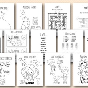 Valentine Coloring and Activities Book Pages, Instant Download File ...