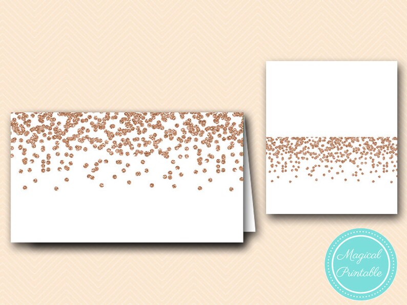Instant Download Rose Gold Tent Style Labels Name Cards - Etsy